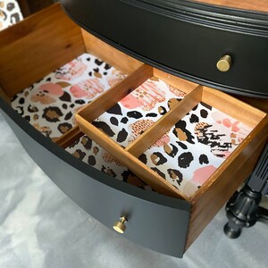 Antique Buffet Jacobean Black and Natural Large Buffet Leopard Print ...