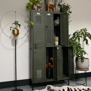 Antique Steel Lockers Olive Green Storage Heavy Duty Free Shipping - Etsy