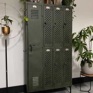 Antique Steel Lockers Olive Green Storage Heavy Duty Free Shipping - Etsy