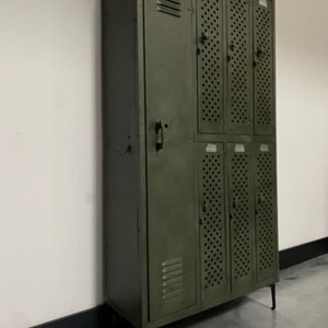 Antique Steel Lockers Olive Green Storage Heavy Duty Free Shipping - Etsy