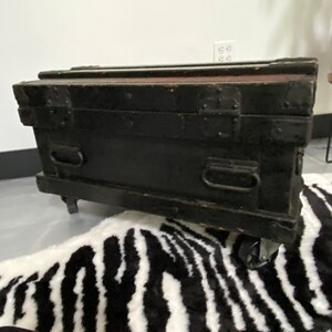 Antique Railroad Trunk Train Trunk Tools Industrial Heavy Duty Caster ...