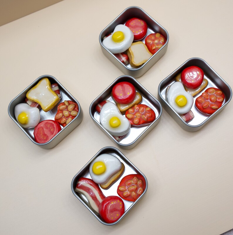 Handmade British Fry up Magnet Set | Ceramic Breakfast Magnets | Full ...