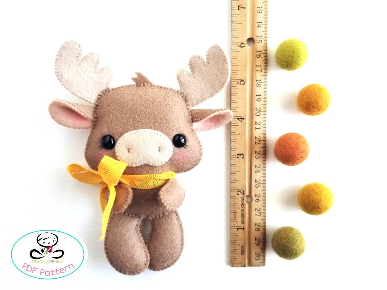 Autumn the Moose PDF Pattern, Baby Moose Plushie, DIY Project, Woodland ...