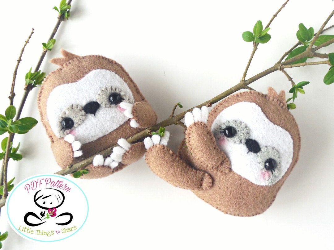 Chubby Sloths-pdf Pattern-baby Sloth-diy Project-wild Animals-nursery ...