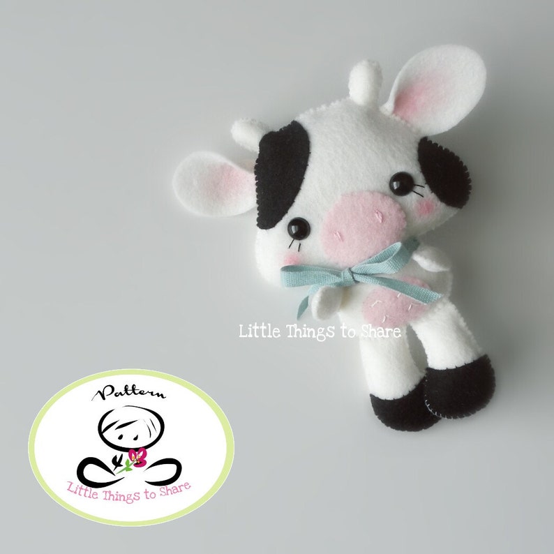 Baby Cow-pdf Pattern-felt Cow-diy Project-farm Animals-nursery Decor ...