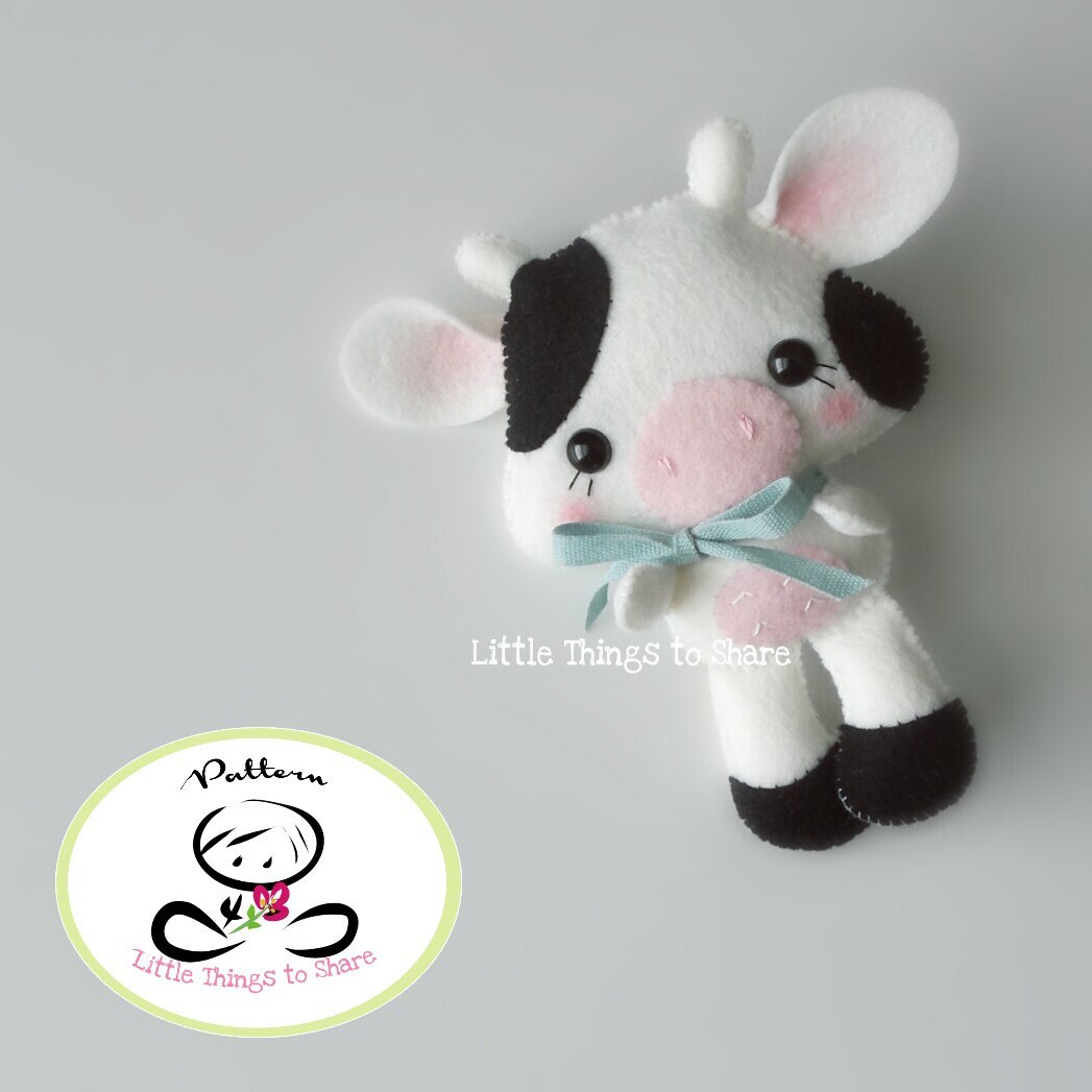 Baby Cow-pdf Pattern-felt Cow-diy Project-farm Animals-nursery Decor ...