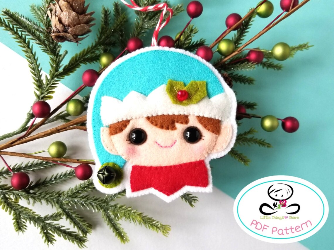 Happy Elf-pdf Pattern-felt Christmas Ornaments-diy felt - Etsy