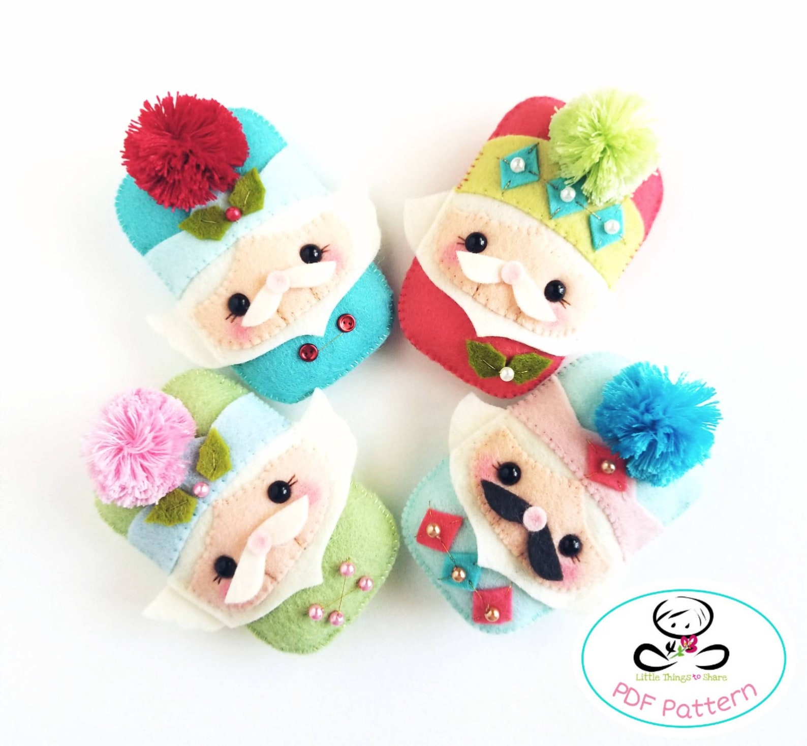 Little Nutcracker-pdf Pattern-felt Christmas Ornaments-santa-diy -felt ...