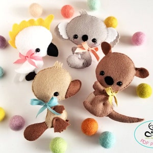 Australian Animals #1-set of Four-pdf Sewing Pattern-cockatoo-kangaroo ...