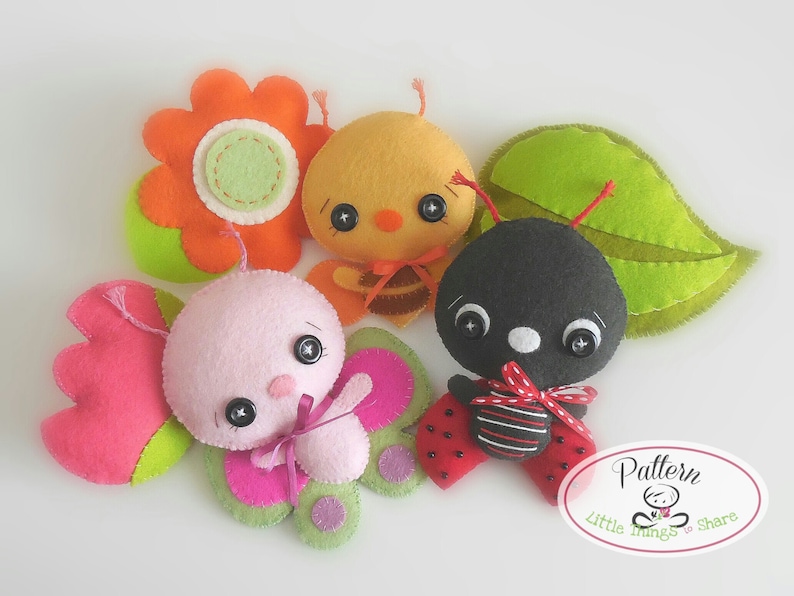 Garden Bugs Set of Three PDF Sewing Pattern-ladybug-bumble Bee ...