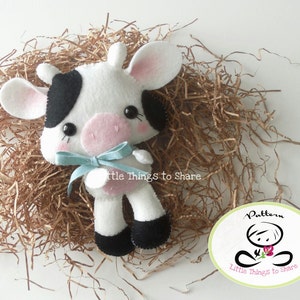 Baby Cow-pdf Pattern-felt Cow-diy Project-farm Animals-nursery Decor ...