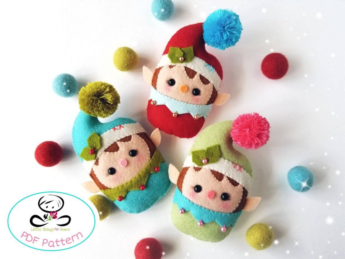 Baby Elf-pdf Pattern-felt Christmas Ornaments-santa - Etsy Canada
