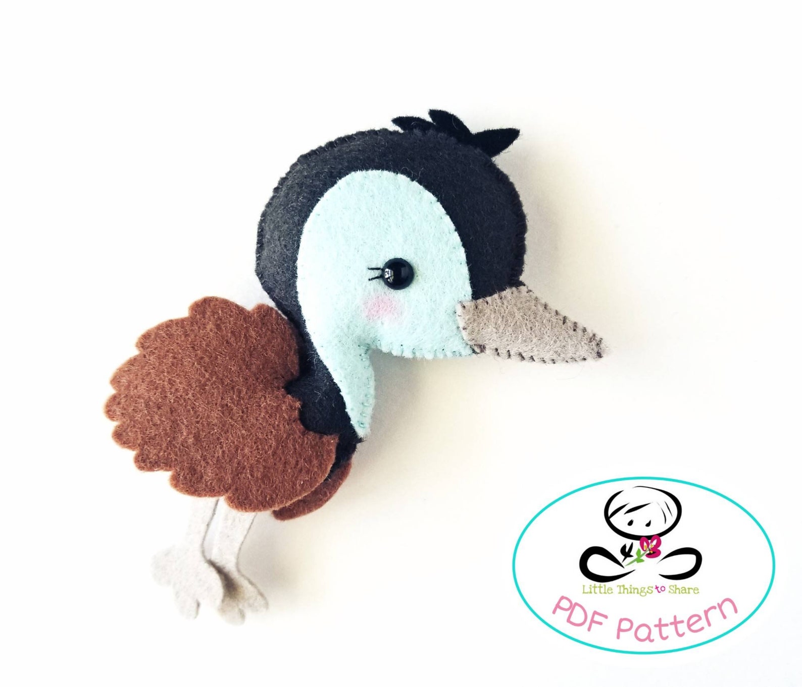 Baby Emu PDF Sewing Pattern-diy-emu Toy Pattern-australian Animals ...