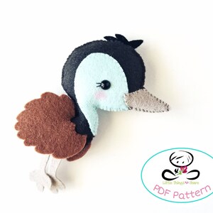 Baby Emu PDF Sewing Pattern-diy-emu Toy Pattern-australian Animals ...