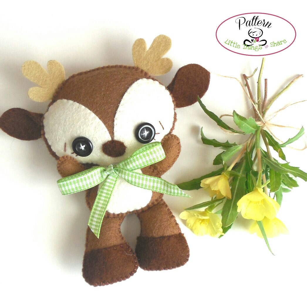 Brown Deer PDF pattern-Woodland animal toy-DIY-Nursery | Etsy