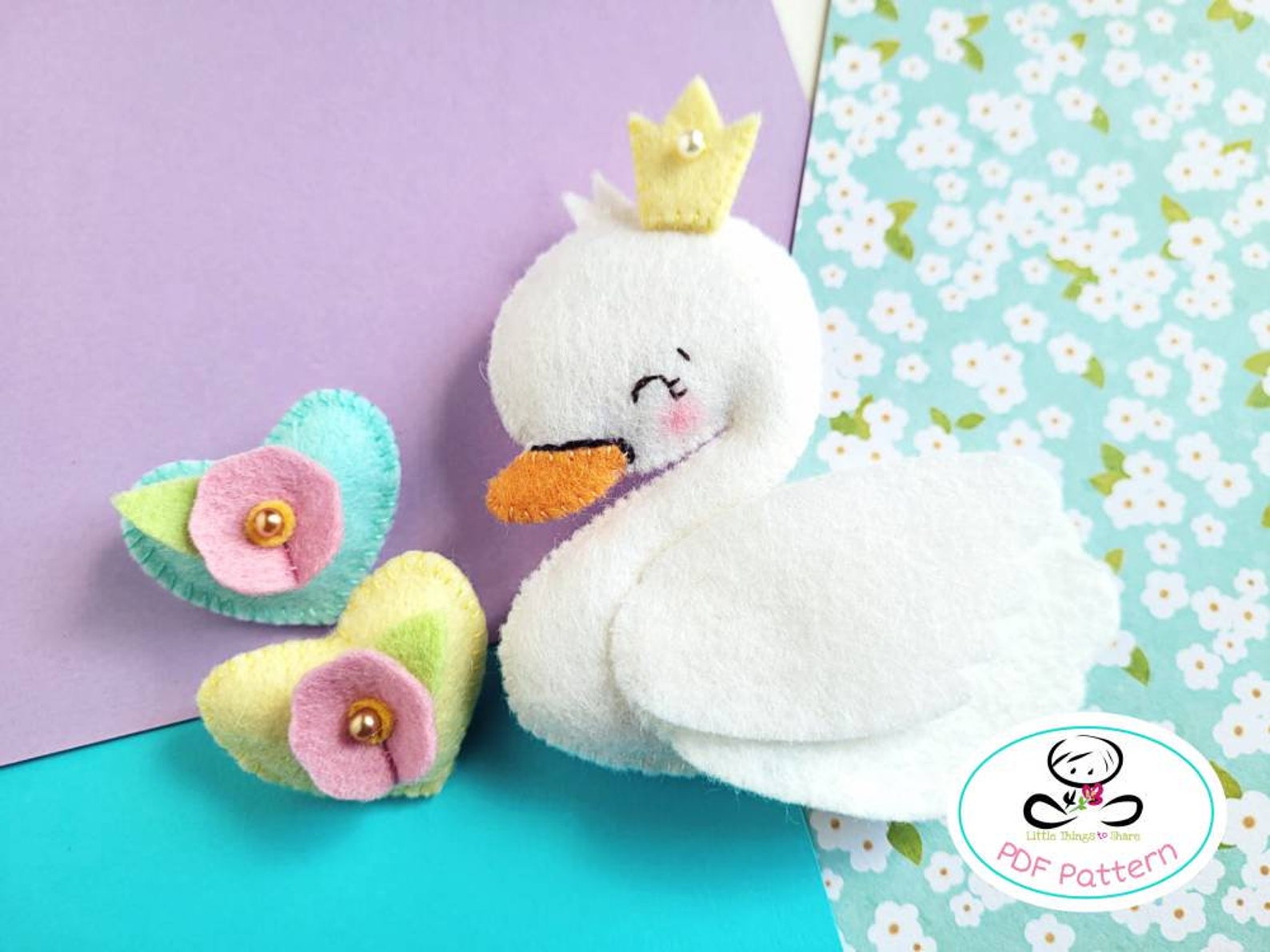 Little Swan PDF Sewing Pattern DIY Felt Swan Toy Pattern - Etsy