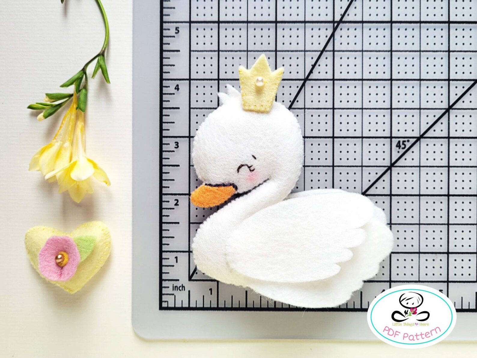 Little Swan PDF Sewing Pattern DIY Felt Swan Toy Pattern - Etsy