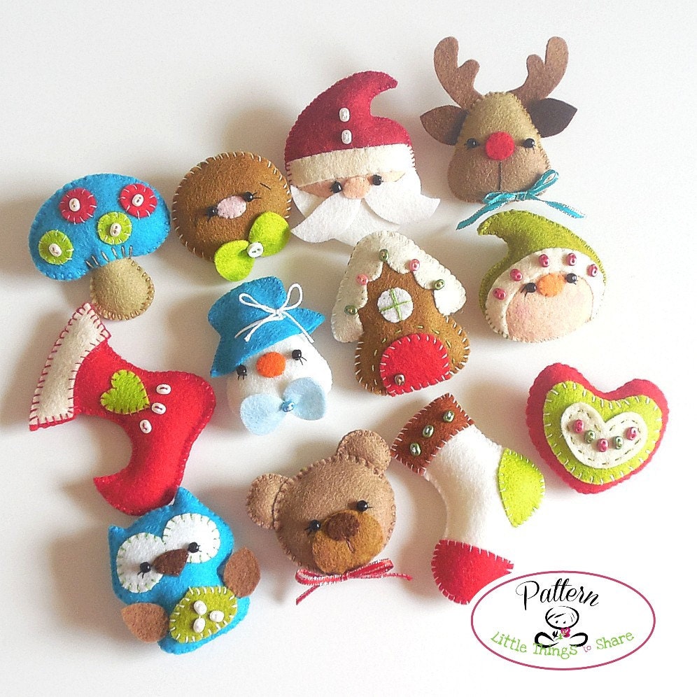ORNAMENTS PATTERNS Christmas Ornaments-set of Twelve Mini - Etsy