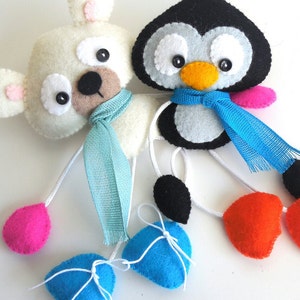 Set of Two Winter Friends-pdf Sewing Pattern-christmas Ornaments-polar ...