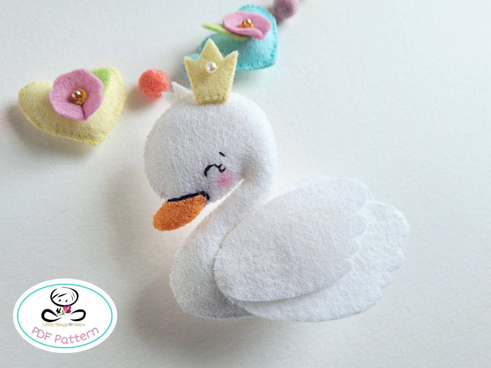 Little Swan PDF Sewing Pattern DIY Felt Swan Toy Pattern - Etsy