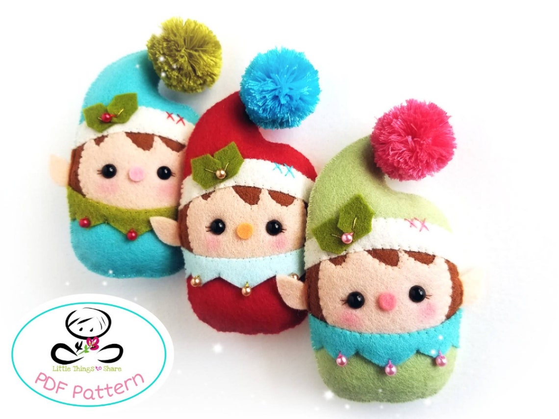 Baby Elf-pdf Pattern-felt Christmas Ornaments-santa - Etsy