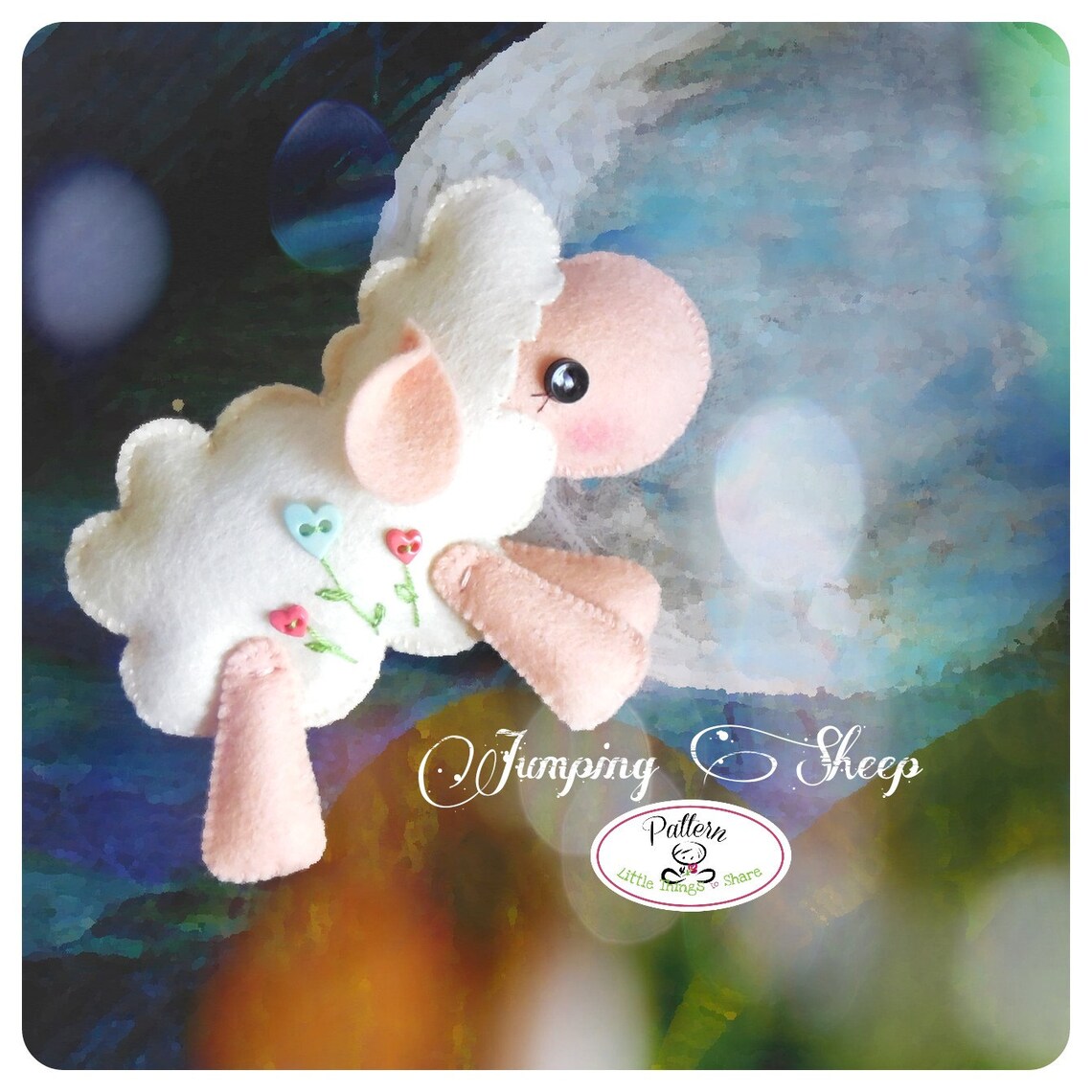 Jumping Sheep PDF Sewing Pattern-diy-felt Sheep Toy Pattern-nursery ...
