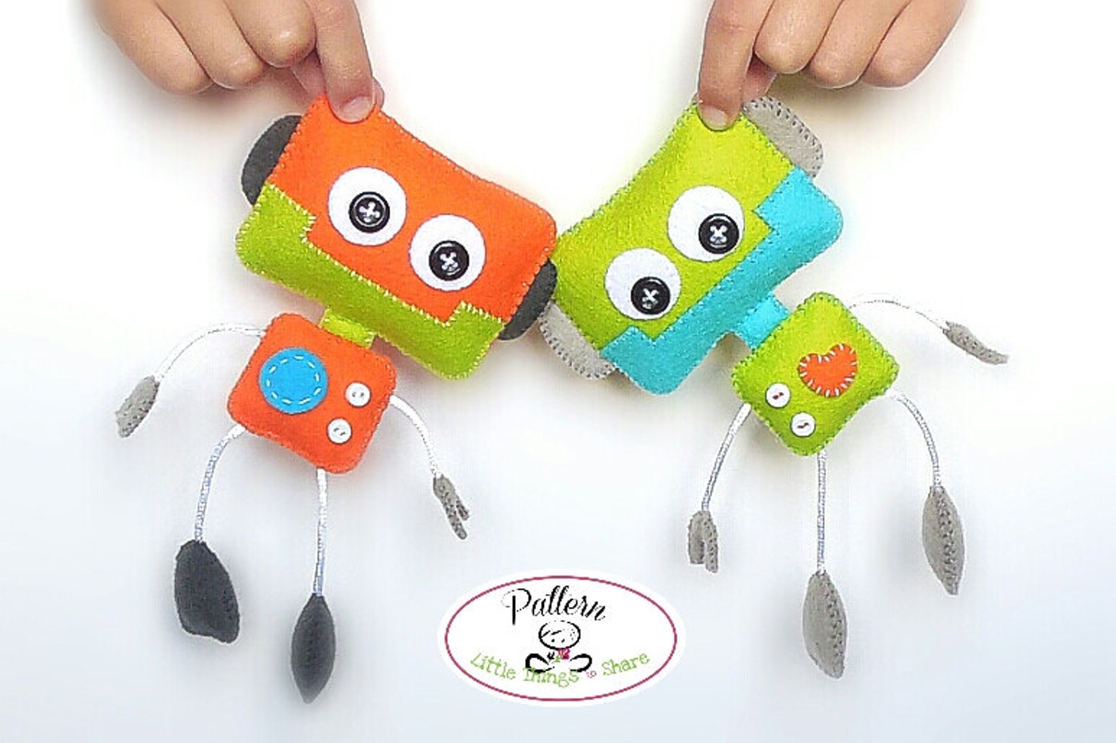Smiley Robot-pdf Sewing Pattern-cute Robot Toy-diy-handmade Plush-felt ...