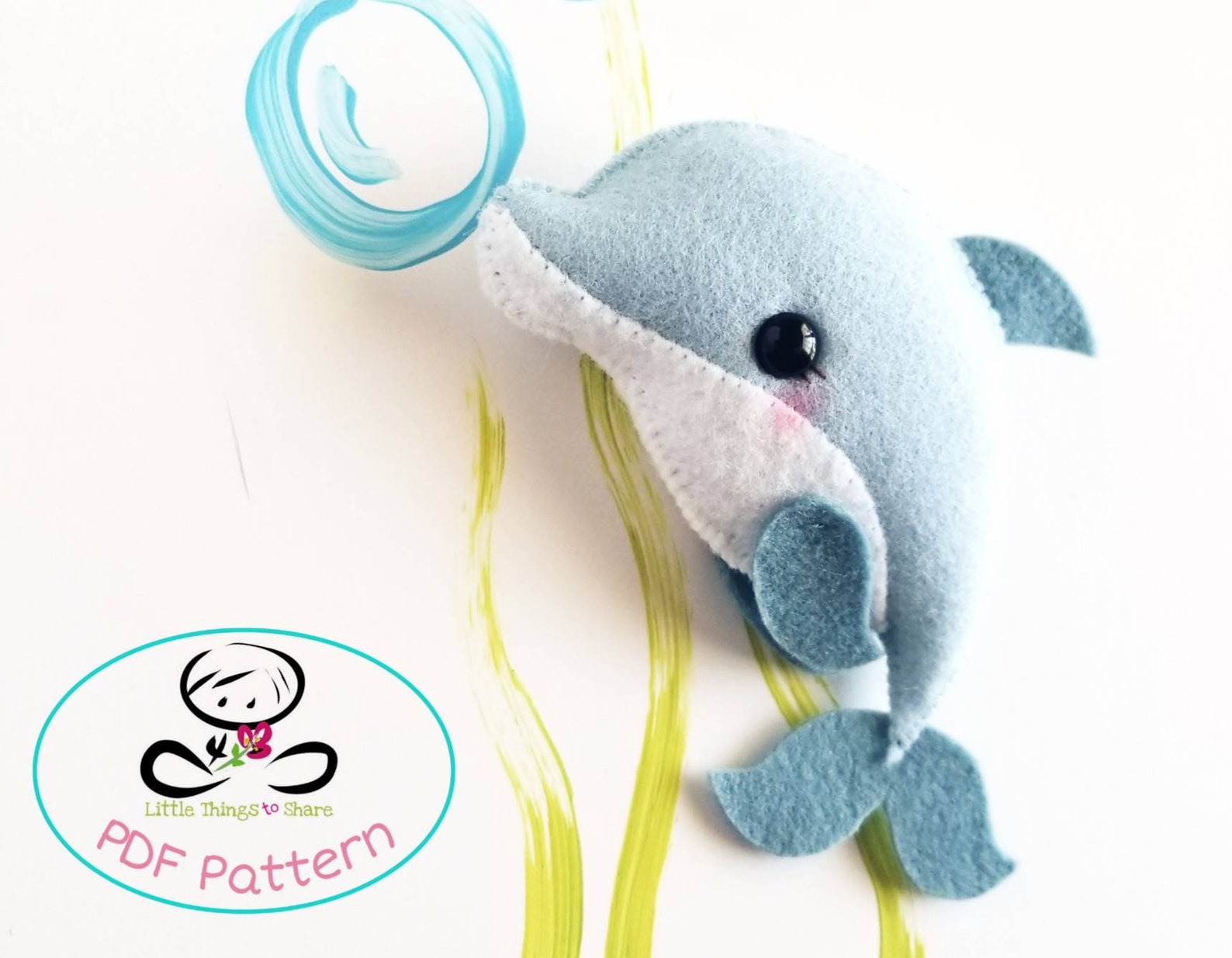 Little Dolphin PDF Pattern-sea Animal Toy-diy-baby Dolphin-nursery ...