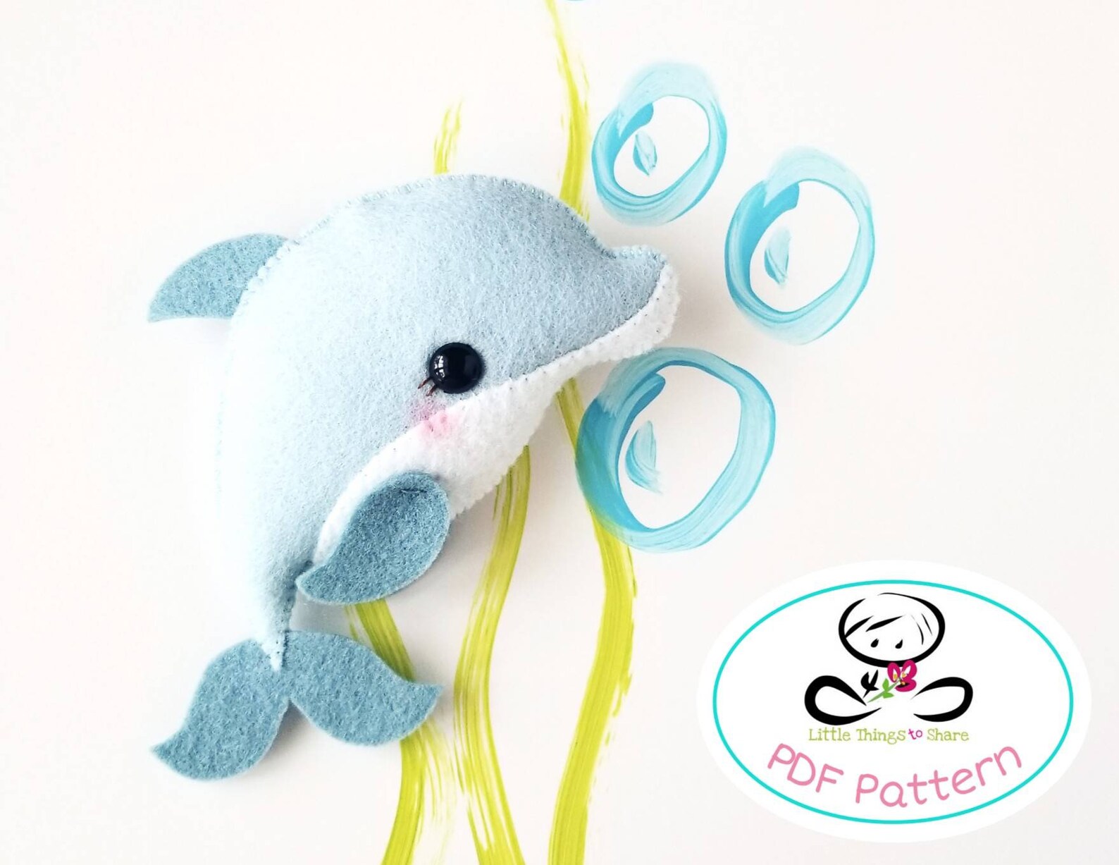 Little Dolphin PDF Pattern-sea Animal Toy-diy-baby Dolphin-nursery ...