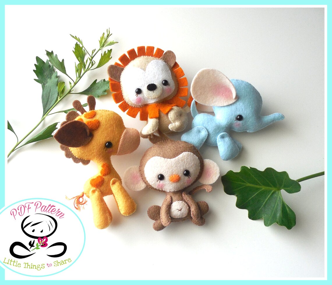 Wild Baby Animals Set of Four-pdf Sewing | Etsy