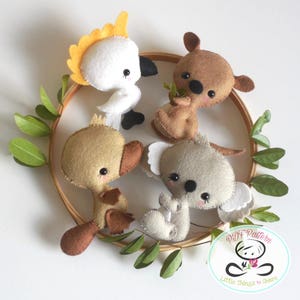 Australian Animals #1-set of Four-pdf Sewing Pattern-cockatoo-kangaroo ...