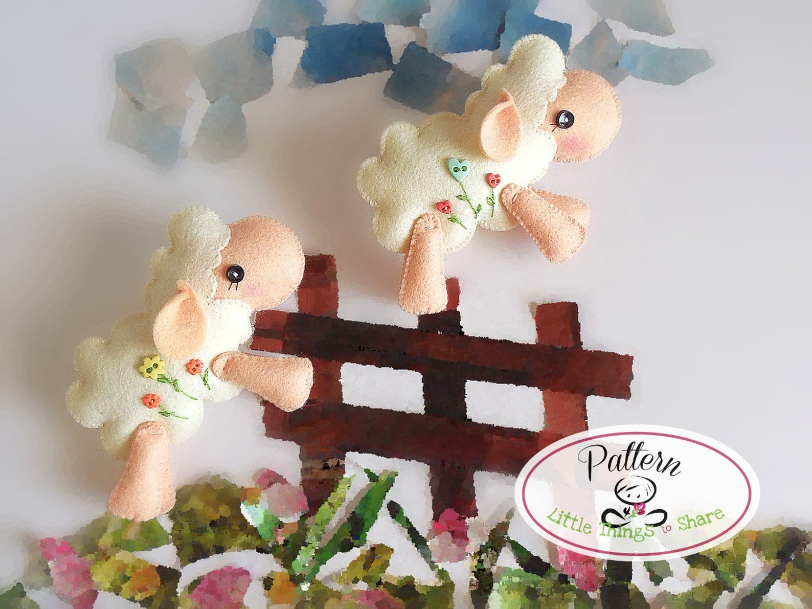 Jumping Sheep PDF Sewing Pattern-diy-felt Sheep Toy Pattern-nursery ...