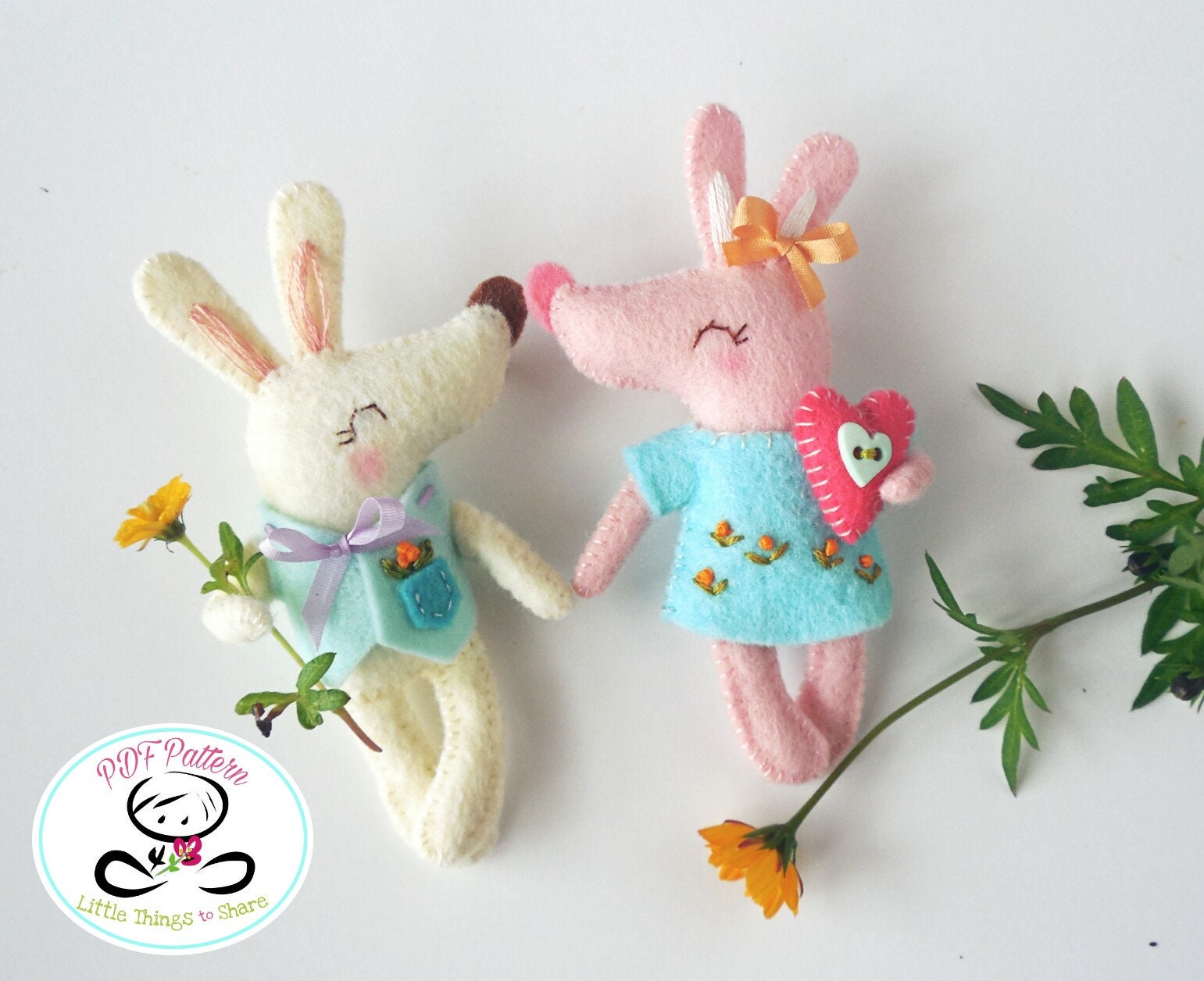 Bunnies in Love-PDF pattern-Easter Bunny-DIY-Nursery | Etsy