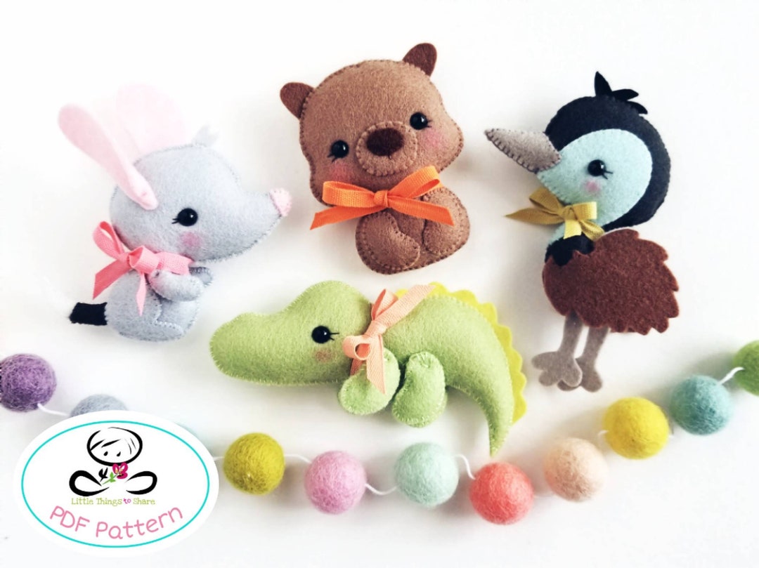 Australian Animals #2-set of Four-pdf Sewing Pattern-wombat-emu ...