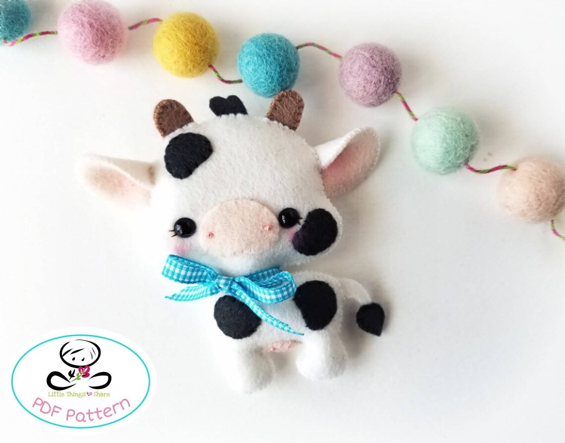 Moo the Baby Cow-PDF Sewing Pattern-DIY-Felt cow-Toy | Etsy