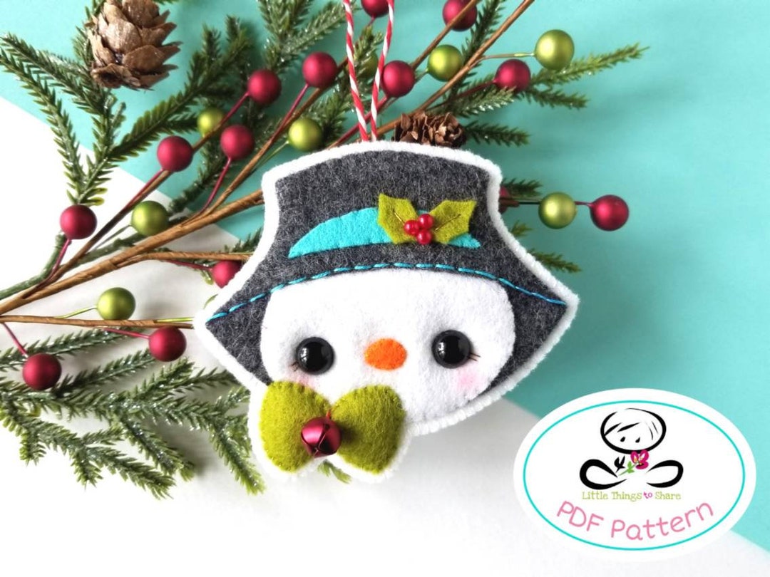 Sweet Snowman-pdf Pattern-felt Christmas Ornaments-diy -felt Garland ...