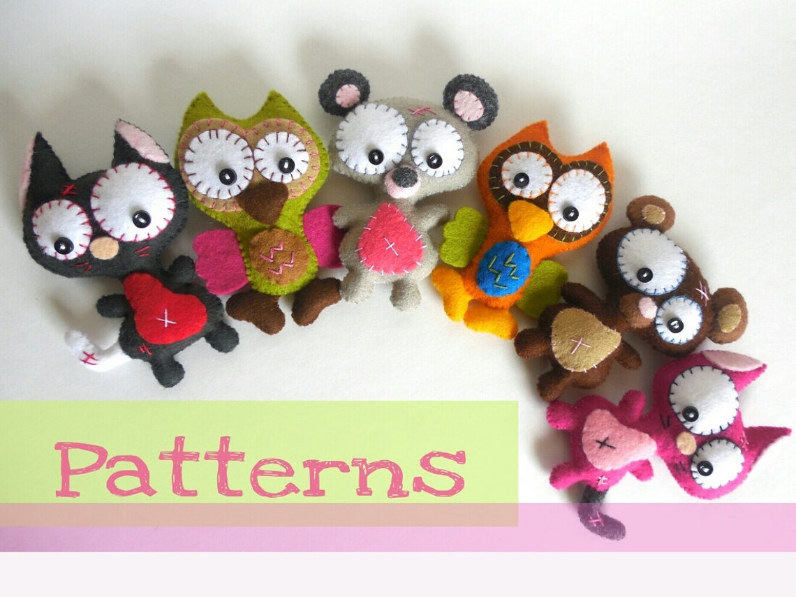 Set of Three Mini Friends-pdf Sewing Patterns-tutorial-cute | Etsy