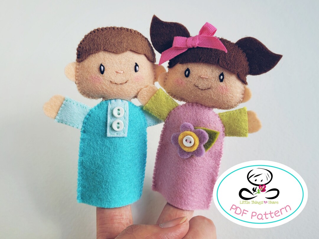 Finger Puppets Kids PDF Sewing Pattern, DIY Finger Puppets, Toy Pattern ...
