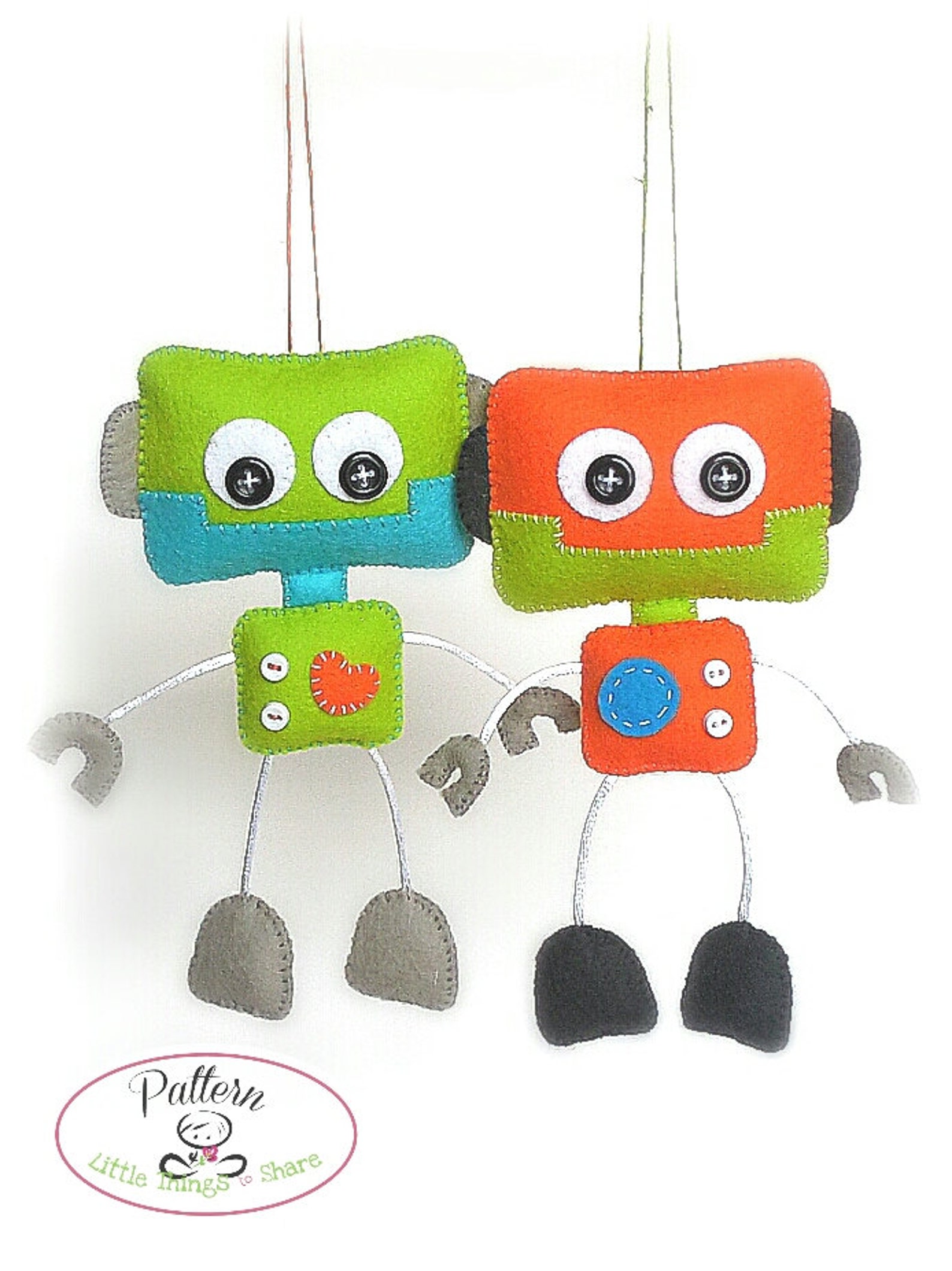 Smiley Robot-pdf Sewing Pattern-cute Robot Toy-diy-handmade - Etsy