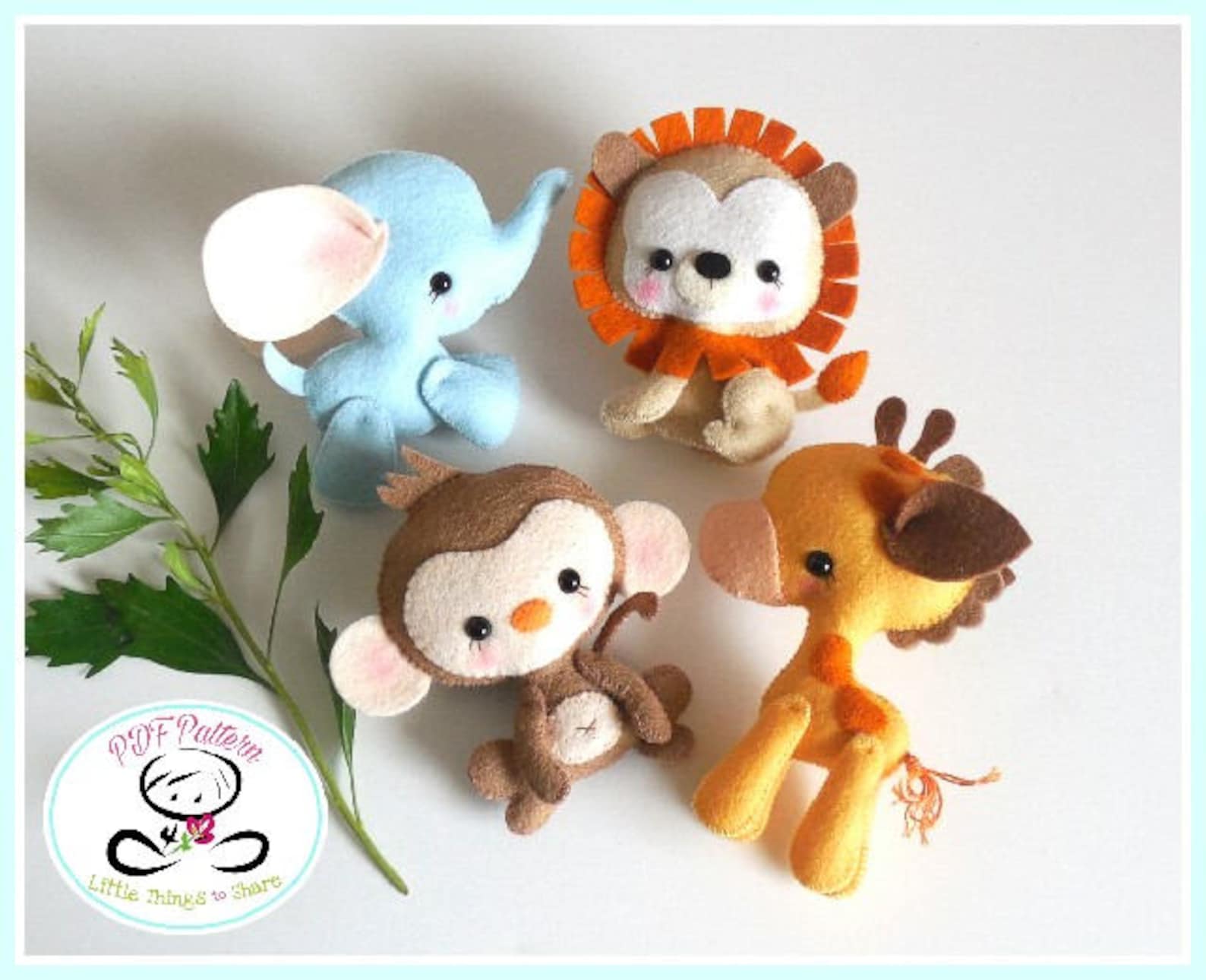 Baby Monkey PDF Sewing Pattern-diy-monkey Toy Pattern-safari - Etsy