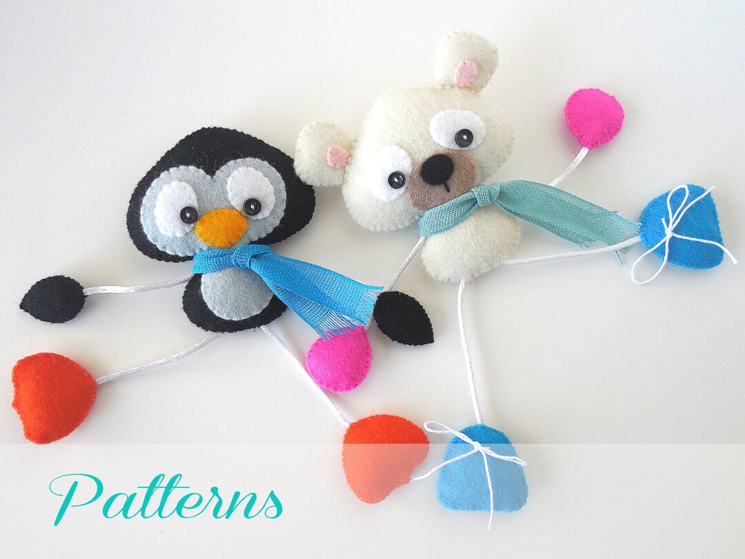 Set of Two Winter Friends-pdf Sewing Pattern-christmas Ornaments-polar ...