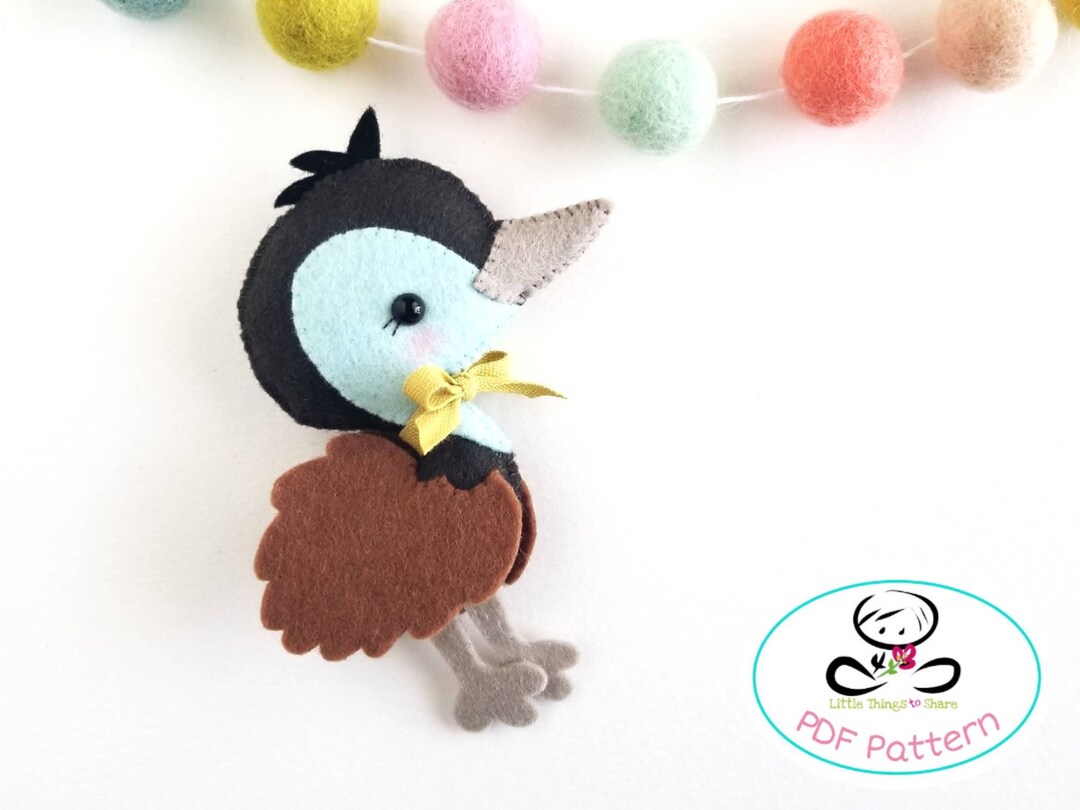 Baby Emu PDF Sewing Pattern-diy-emu Toy Pattern-australian Animals ...