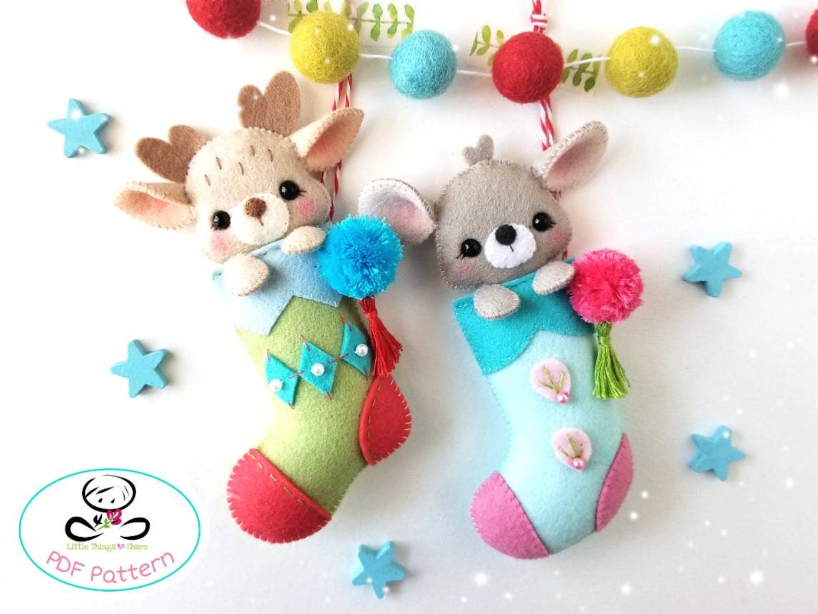 Sneaky Mouse Mini Christmas Stocking-pdf Pattern-felt Christmas ...