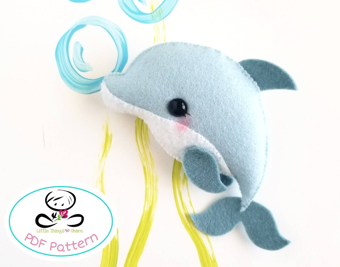 Little Dolphin PDF Pattern-sea Animal Toy-diy-baby Dolphin-nursery ...