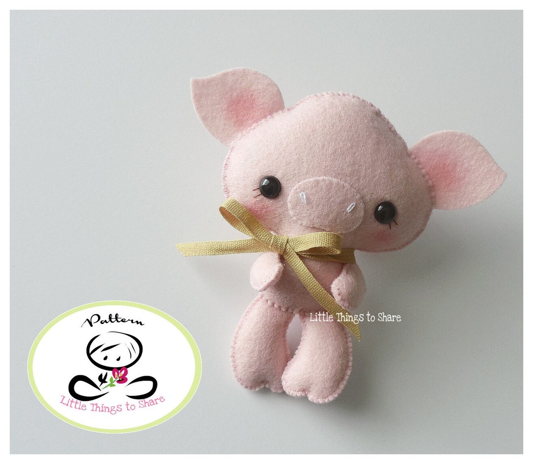 Baby Pig-pdf Pattern-felt Pig-diy Project-farm Animals-nursery Decor ...