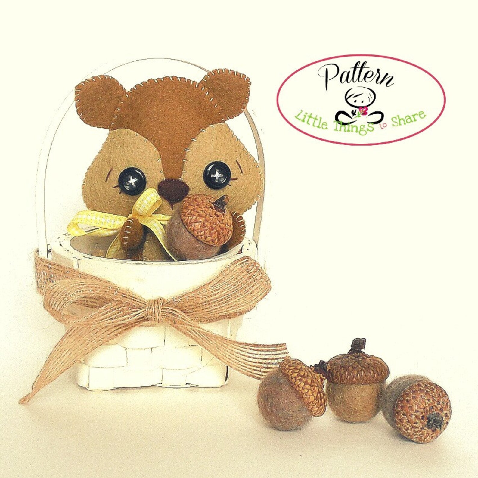 Acorn Squirrel PDF Pattern-woodland Animals Toy-diy-nursery - Etsy