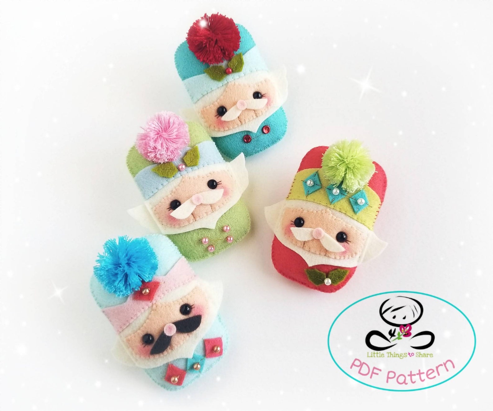 Little Nutcracker-pdf Pattern-felt Christmas Ornaments-santa-diy -felt ...