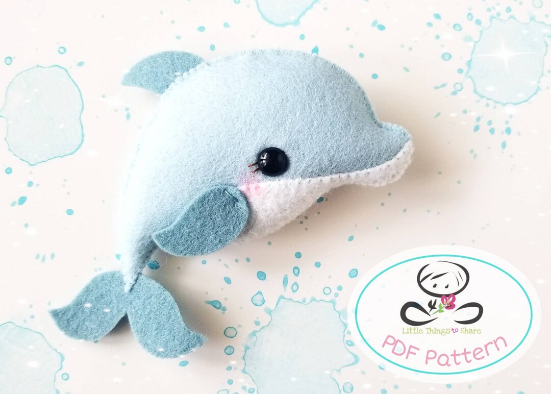 Little Dolphin PDF Pattern-sea Animal Toy-diy-baby Dolphin-nursery ...