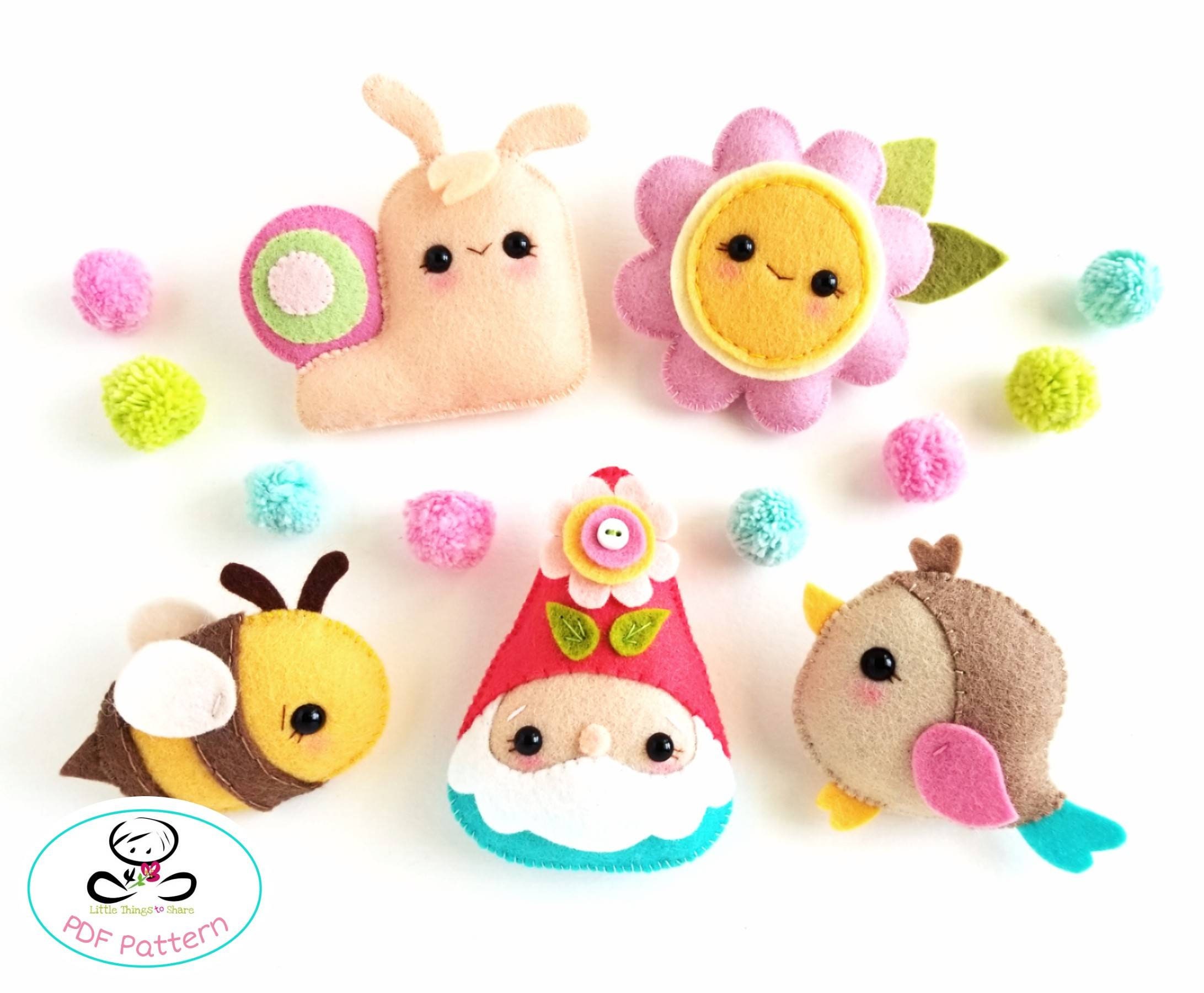 Garden Snail-pdf Sewing Pattern-diy-felt Snail-toy - Etsy