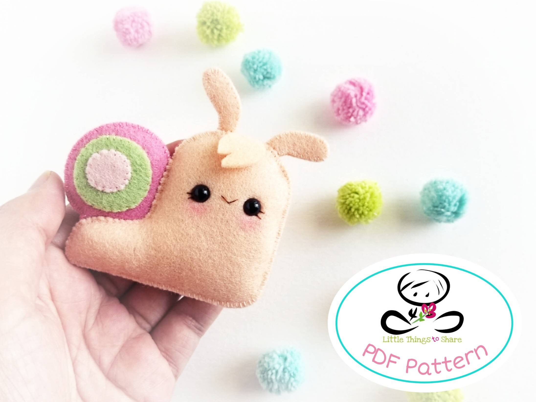 Garden Snail-pdf Sewing Pattern-diy-felt Snail-toy - Etsy